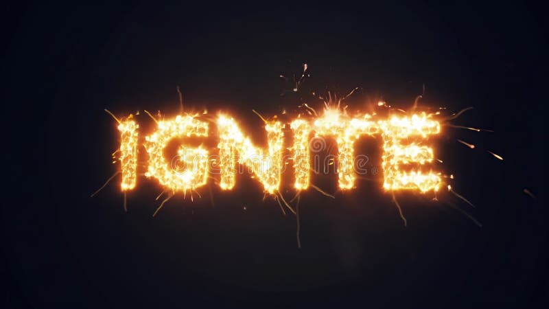 Sparks Forming the Word Ignite on Black Background Stock Video - Video ...