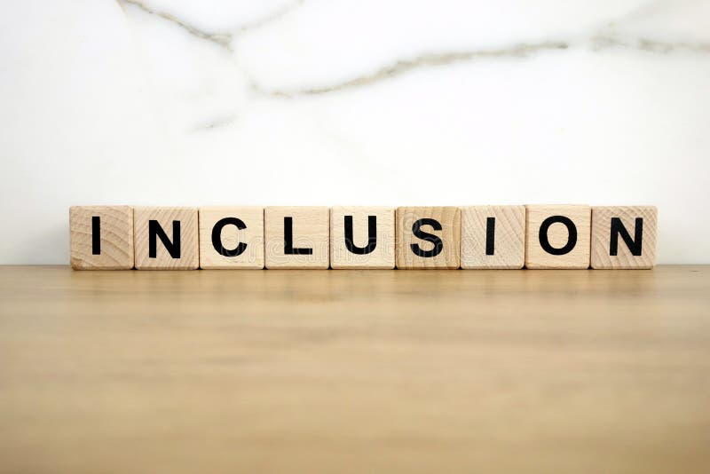 Word Inclusion from Wooden Blocks Stock Image - Image of resources ...