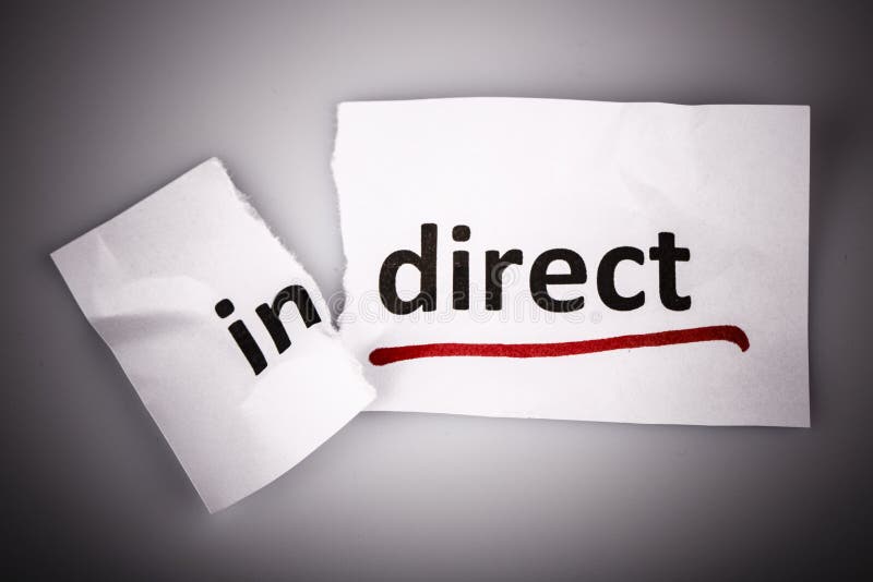 The Word Indirect Changed To Direct on Torn Paper Stock Image - Image ...