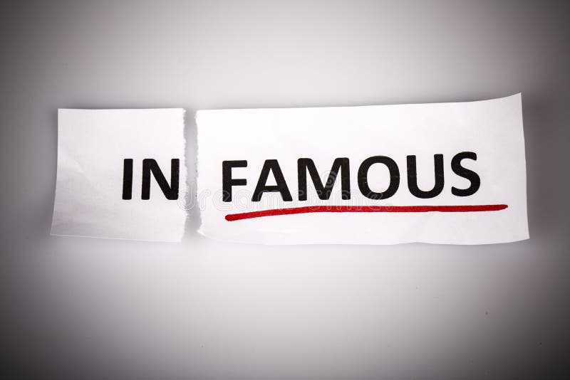Word Infamous Changed To Famous Torn Paper Stock Photos - Free ...