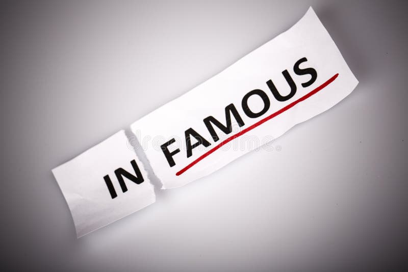 Word Infamous Changed To Famous Torn Paper Photos - Free & Royalty-Free ...