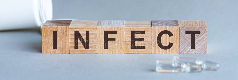Word INFECT. Infect Text on Wooden Blocks Stock Image - Image of design ...