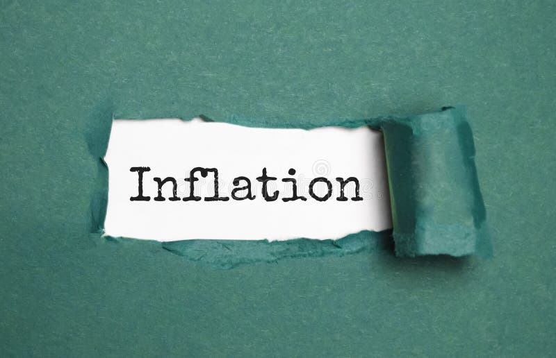 The Word Inflation is Standing on a White Background, Ripped Paper ...
