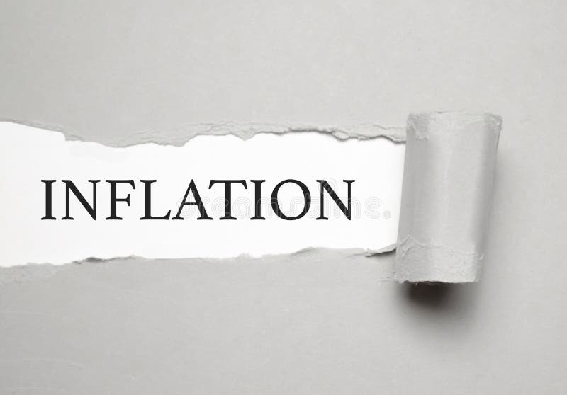 The Word Inflation is Standing on a White Background, Ripped Paper ...