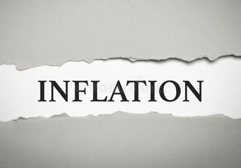 The Word Inflation is Standing on a White Background, Ripped Paper ...