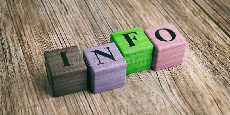 Word Info on Wooden Blocks. 3d Illustration Stock Illustration ...