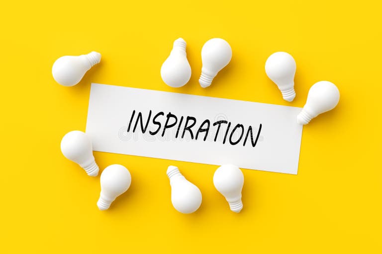 The Word Inspiration on White Paper Surrounded with Light Bulbs ...