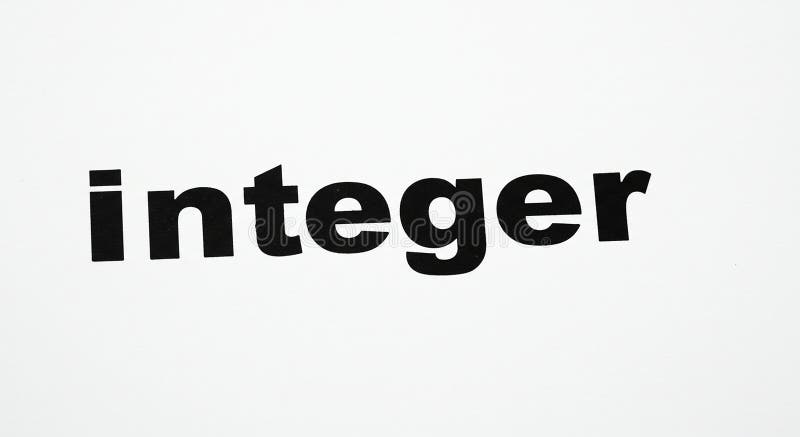 The Word "integer" is Depicted in Bold, Black Letters on a White ...