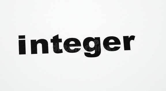 The Word "integer" is Depicted in Bold, Black Letters on a White ...