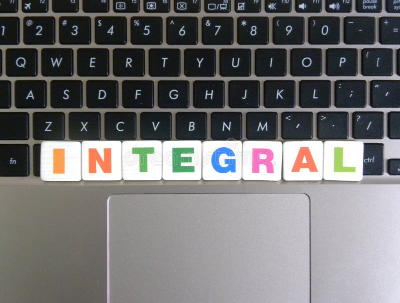 Word Integral on Keyboard Background Stock Image - Image of laptop ...