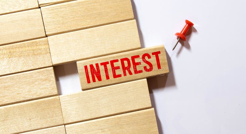 INTEREST Word Made with Building Blocks Stock Photo - Image of economy ...