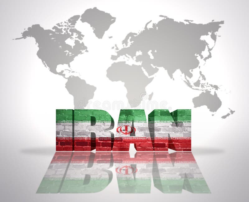 Word Iran on a World Map Background Stock Illustration - Illustration ...