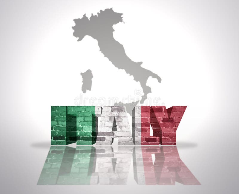 Word Italy on a Map Background Stock Illustration - Illustration of ...
