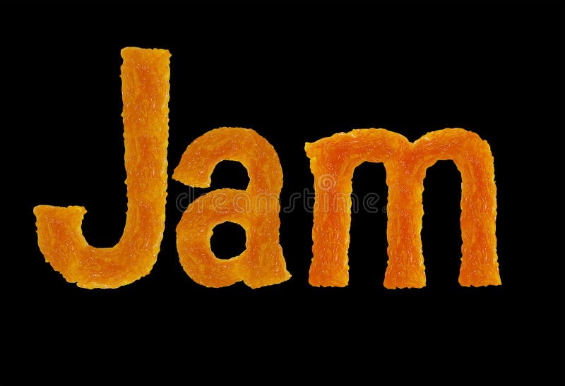 The Word Jam from Letters Isolated on Black Background Stock Image ...