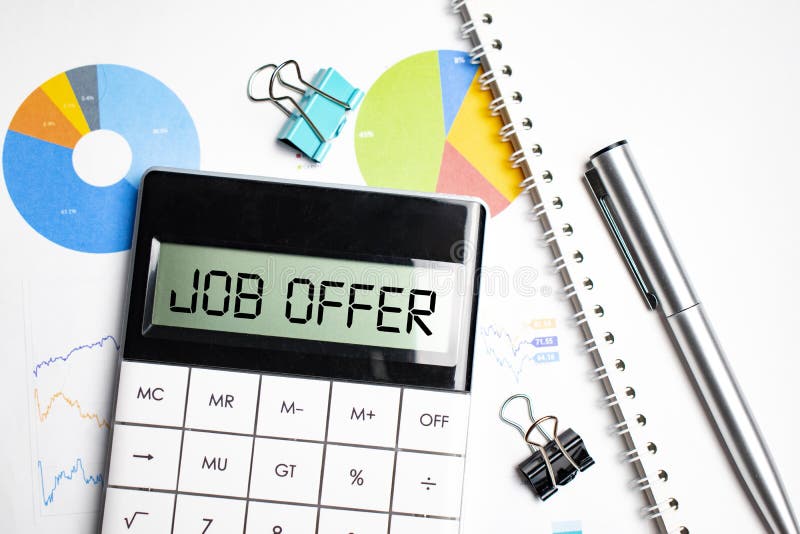 Word Job Offer. Written on a Calculator on an Office Desk Stock Photo ...