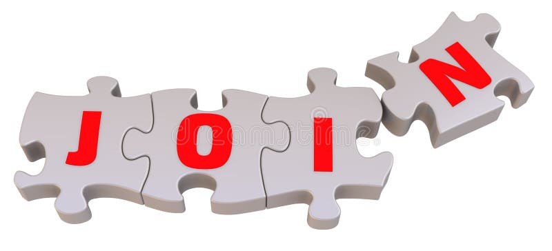 The Word JOIN is Collected from Puzzles Stock Illustration ...
