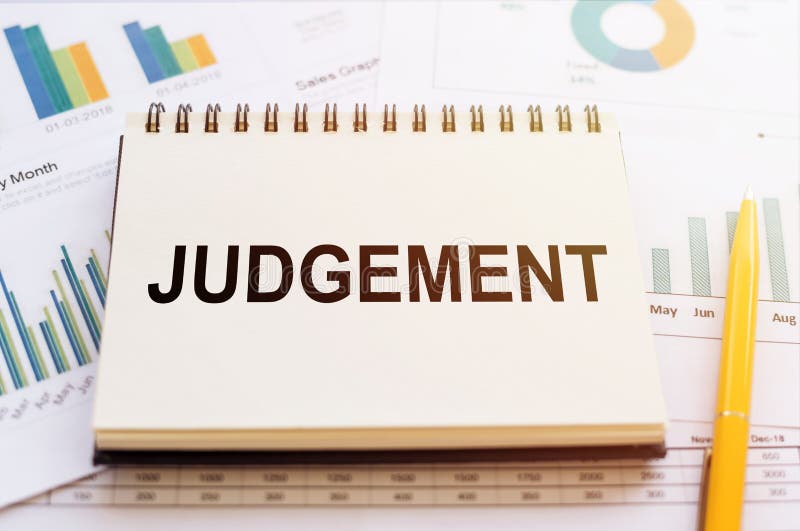 Word JUDGEMENT Written on Calculator on Office Table Stock Photo ...