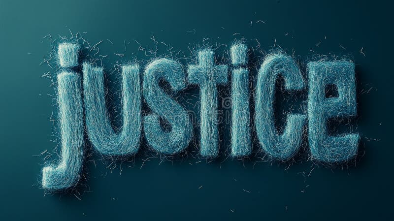 Word Justice Written with Strings of Blue Wool Stock Illustration ...