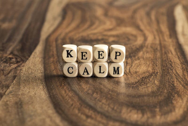 Calm Word on Background of Cubes with Letters. Sign with Wooden Cubes ...
