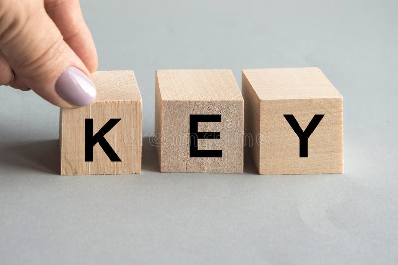 The Word Key or Password on Wooden Cubes the Concept of Data Analysis ...
