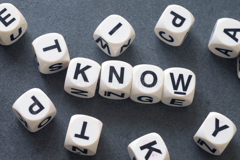 Word know on toy cubes stock image. Image of language - 90772263