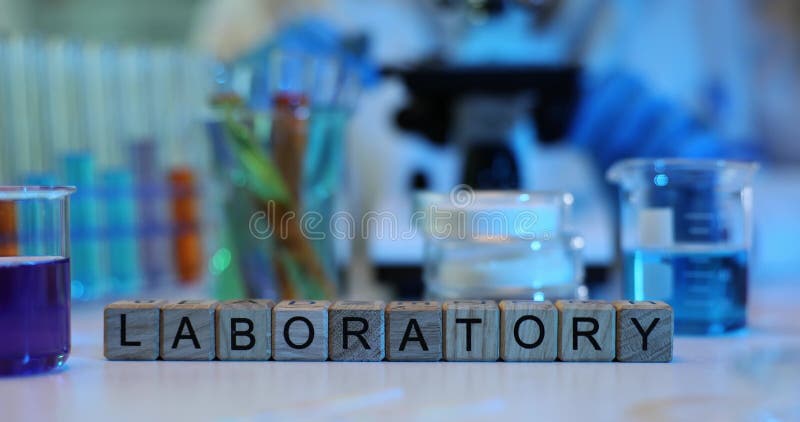 Word Laboratory Against Chemist Working with Microscope Stock Footage ...