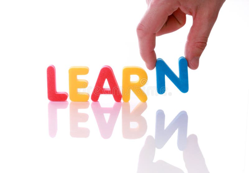 Lead and learn word cubes stock image. Image of communication - 21865687