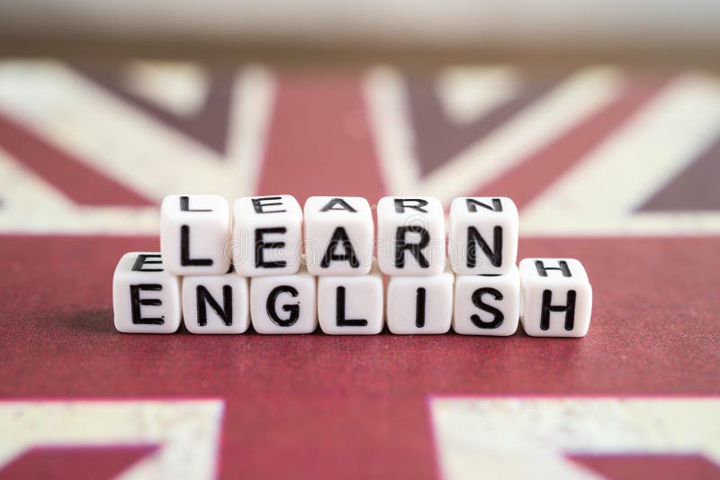 Word Learn English on Book with United Kingdom Flag, Learning English ...