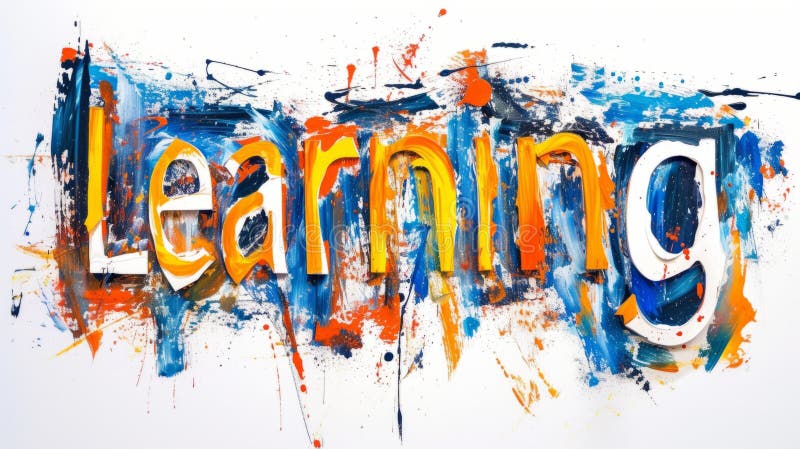 The Word Learning Isolated on White Background Made in Abstract ...