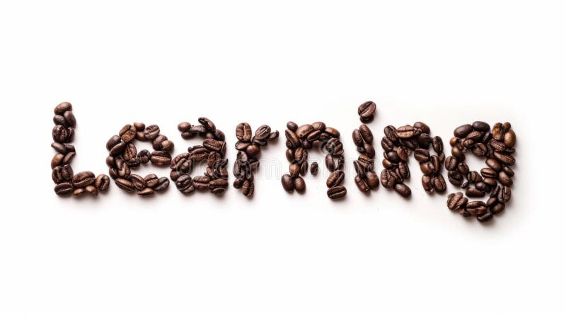 The Word Learning Isolated on White Background Made in Coffee Beans ...