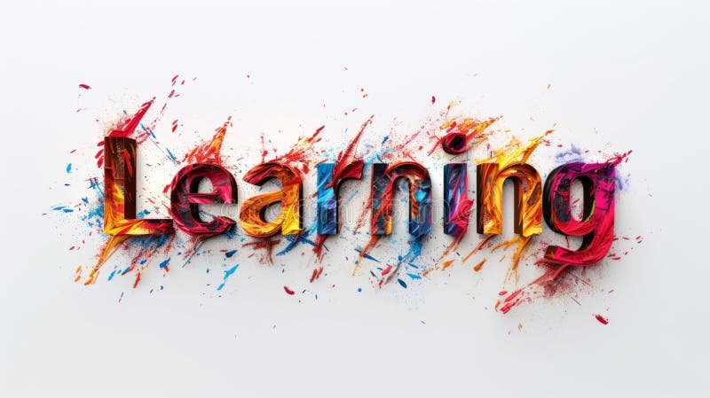 The Word Learning Isolated on White Background Made in 3D Typography ...
