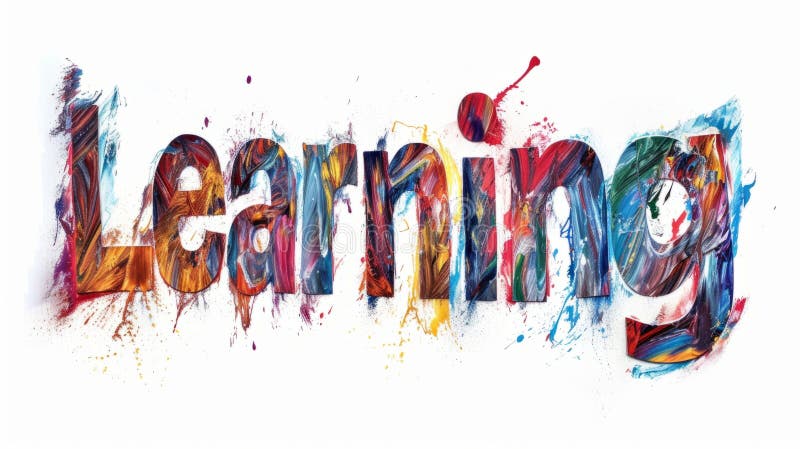 The Word Learning Isolated on White Background Made in Digital Collage ...