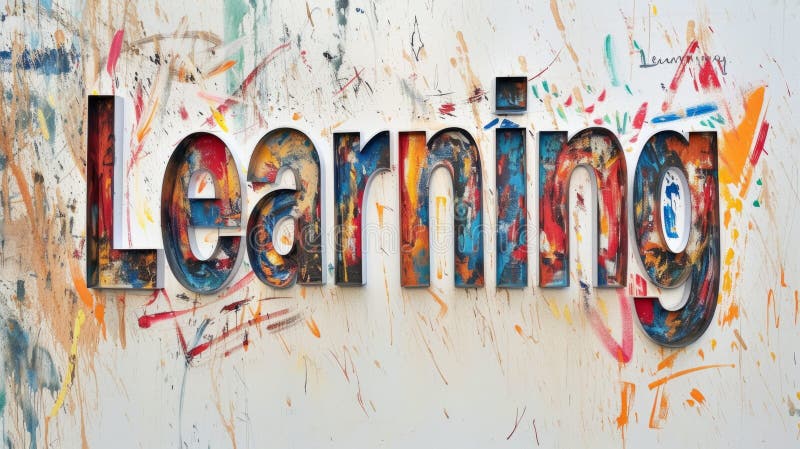 The Word Learning Isolated on White Background Made in Display ...