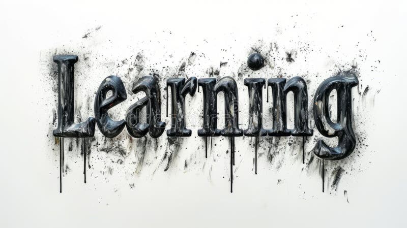 The Word Learning Isolated on White Background Made in Gothic ...