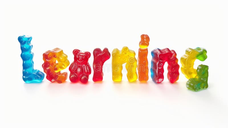 The Word Learning Isolated on White Background Made in Gummy Bear ...