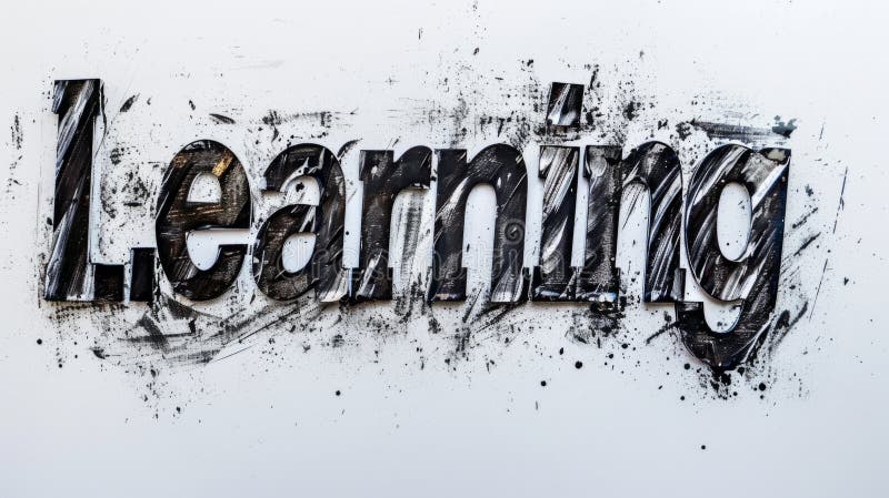 The Word Learning Isolated on White Background Made in Hand-Lettered ...