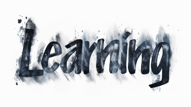 The Word Learning Isolated on White Background Made in Italic ...
