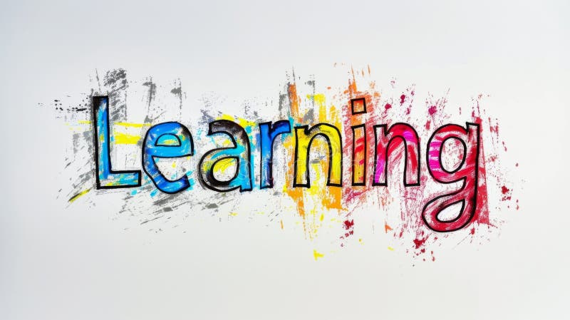 The Word Learning Isolated on White Background Made in Minimalist ...