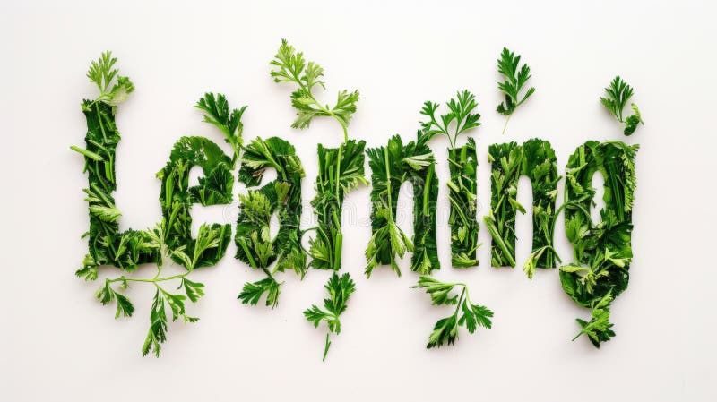 The Word Learning Isolated on White Background Made in Parsley ...