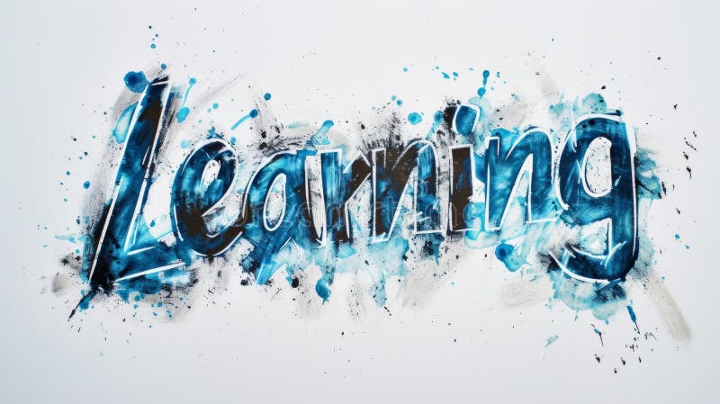 The Word Learning Isolated on White Background Made in Uncial ...