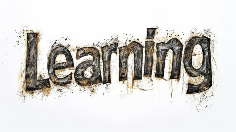 The Word Learning Isolated on White Background Made in Uncial ...