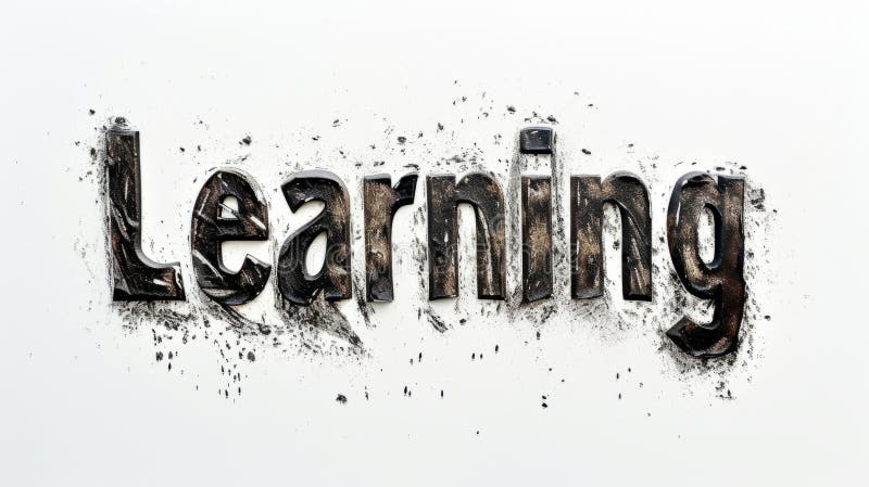 The Word Learning Isolated on White Background Made in Uncial ...