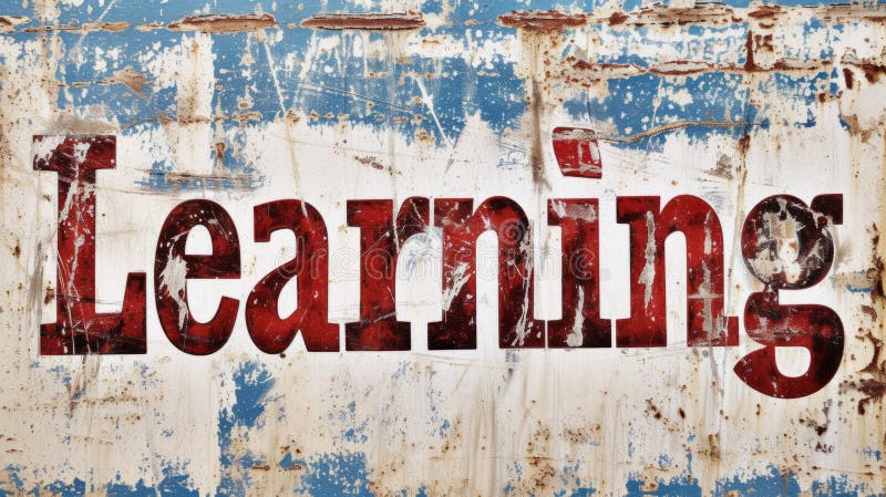 The Word Learning Isolated on White Background Made in Vintage ...