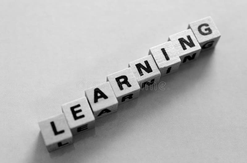 The Word Learning Written in Cubes Stock Photo - Image of play ...