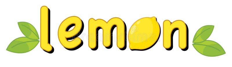 Word Lemon Design Decorated with Lemon Fruits and Leaves in Paper Art ...