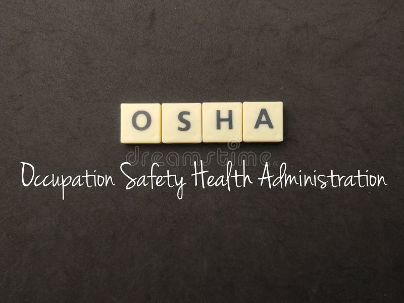 Word Letters Cube with Word OSHA on a Black Background Stock Image ...