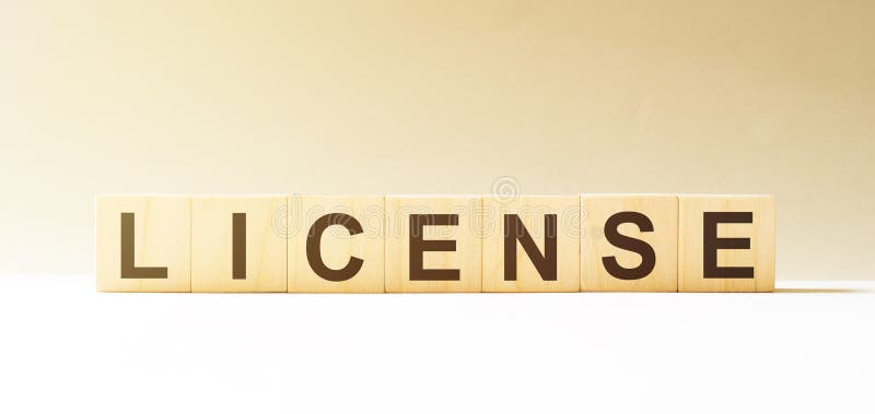 Word LICENCE Made with Wood Building Blocks Stock Photo - Image of ...