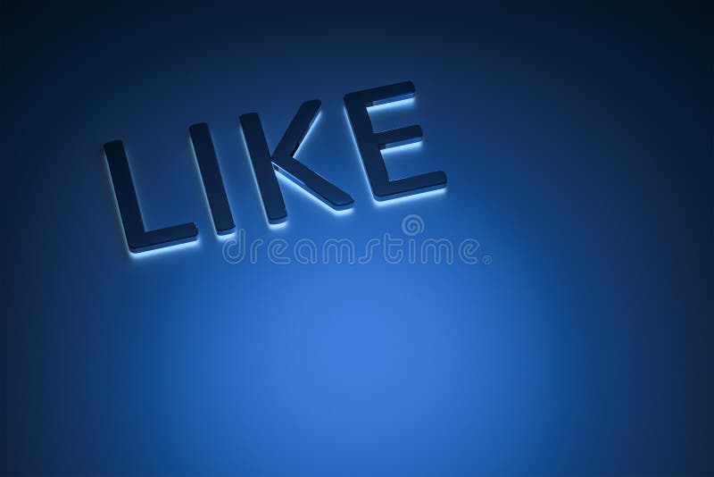 The Word Like with Blue Light Stock Illustration - Illustration of ...