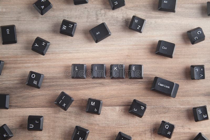 Word Like on Computer Keyboard Buttons. Social Media Stock Photo ...