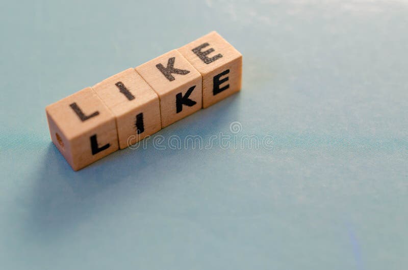 The Word Like Written in Cubes Stock Photo - Image of social, cross ...
